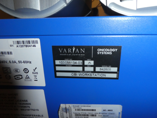 Varian OBI Workstation Blue Computer | Linear Accelerator Parts ...