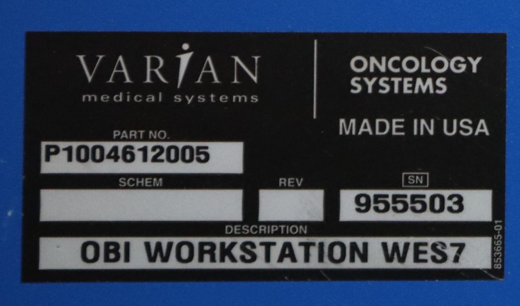 Refurbished Varian OBI WORKSTATION WES7 Blue Computer | ROS